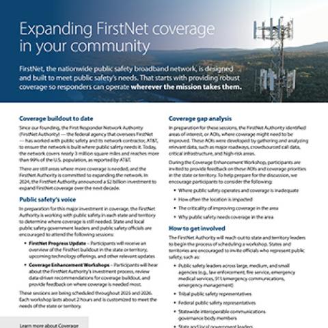 Expanding FirstNet coverage in your community | First Responder Network ...
